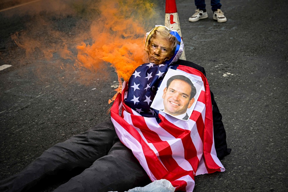 Protesto no Panamá contra visita do secretário de Estado dos EUA ...