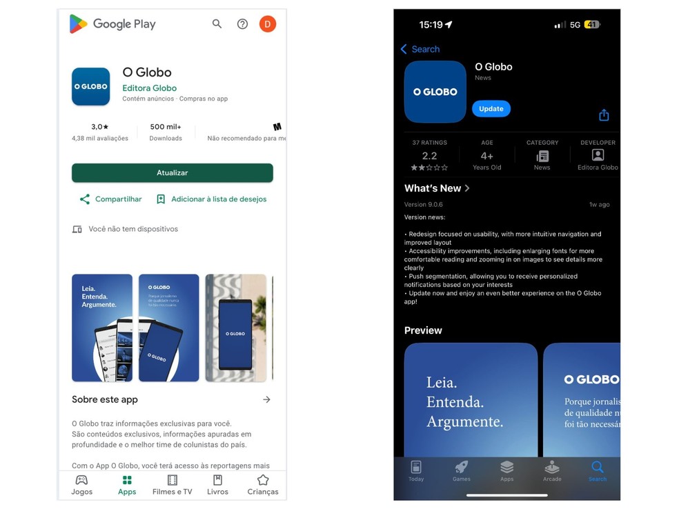 O GLOBO lança novo app: mais rápido, mais fácil de usar e com alertas ...