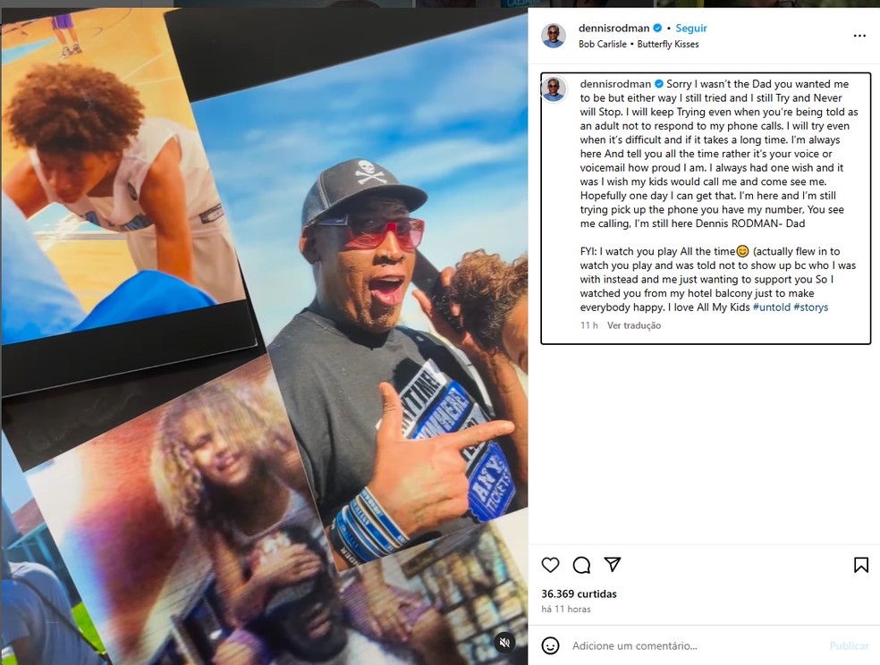 Dennis Rodman pede desculpas à filha após sofrer críticas pela forma ...