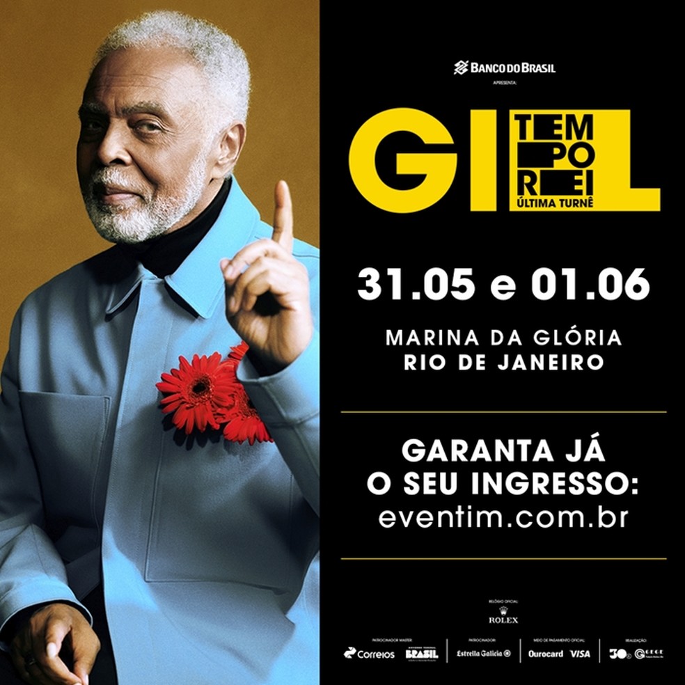 Gilberto Gil anuncia datas extras para a turnê 'Tempo Rei' no Rio de ...