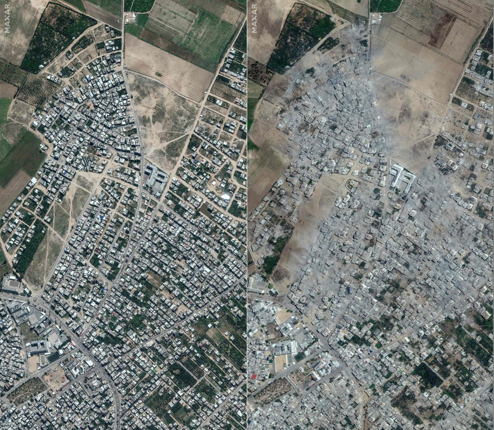 Israel x Hamas: novas imagens mostram antes e depois de destruição em Gaza