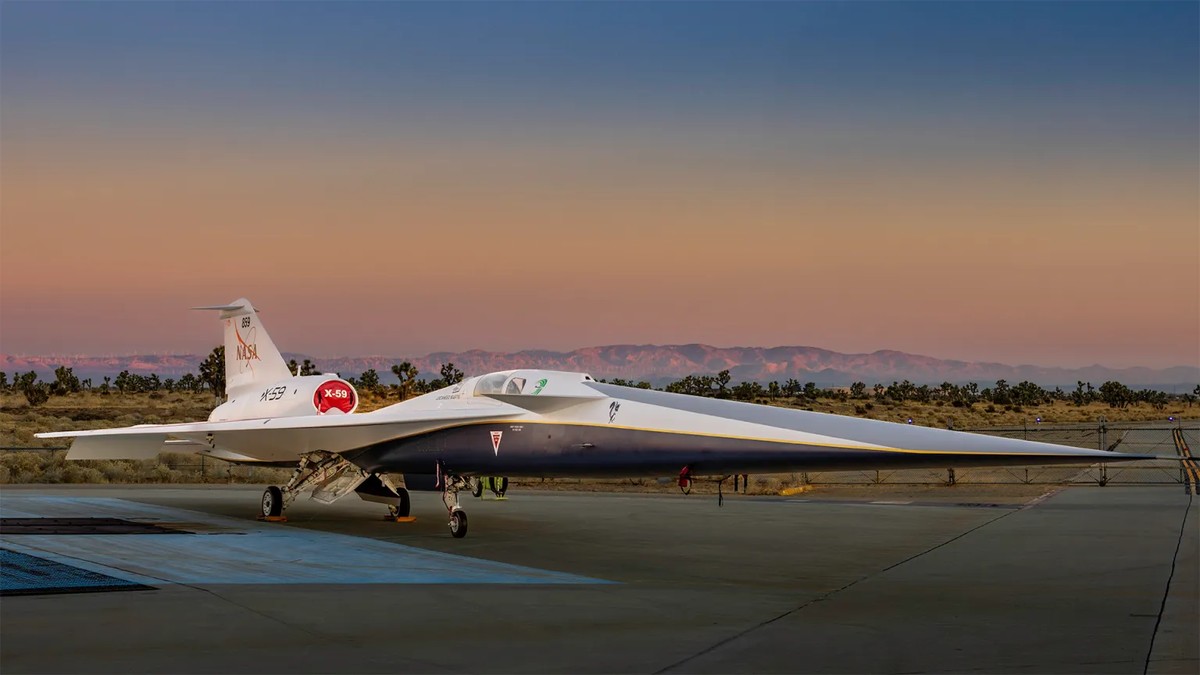 Nasa apresenta formalmente seu avião mais rápido do que o som, o X-59