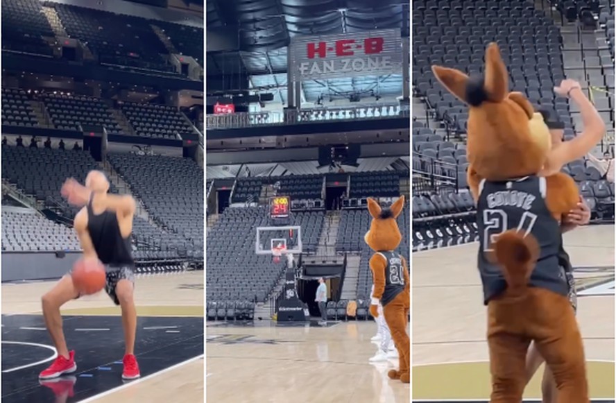 De costas, americano bate recorde ao fazer cesta no lado oposto da ...