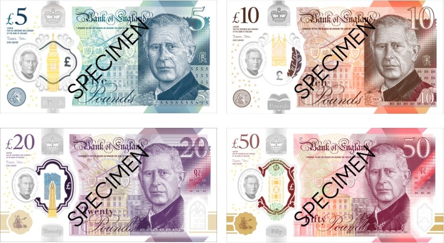 Banco de Inglaterra divulga imagens das notas com o rosto do rei ...