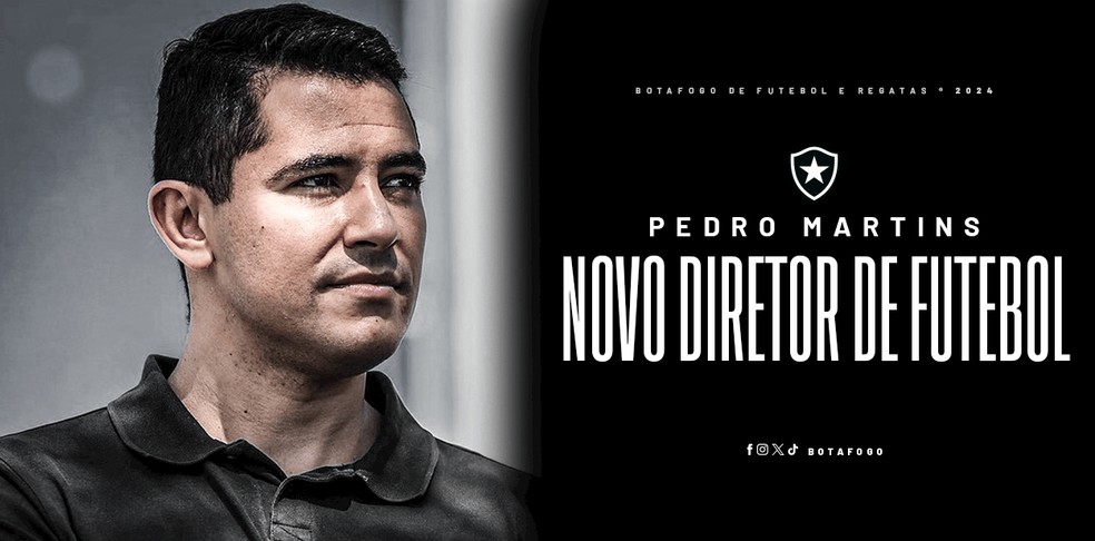 Botafogo anuncia Pedro Martins, ex-Vasco e Cruzeiro, como novo diretor de futebol