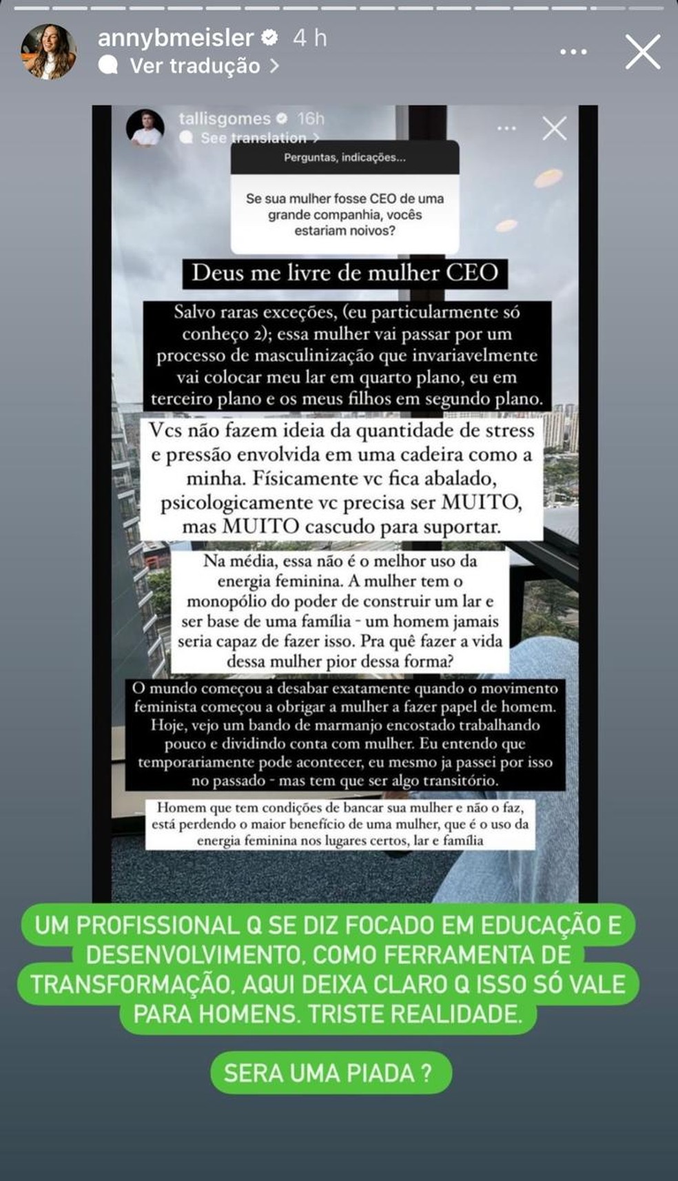 Empresárias se revoltam e rebatem fala polêmica de Tallis Gomes: 'Não é hora de descansar'