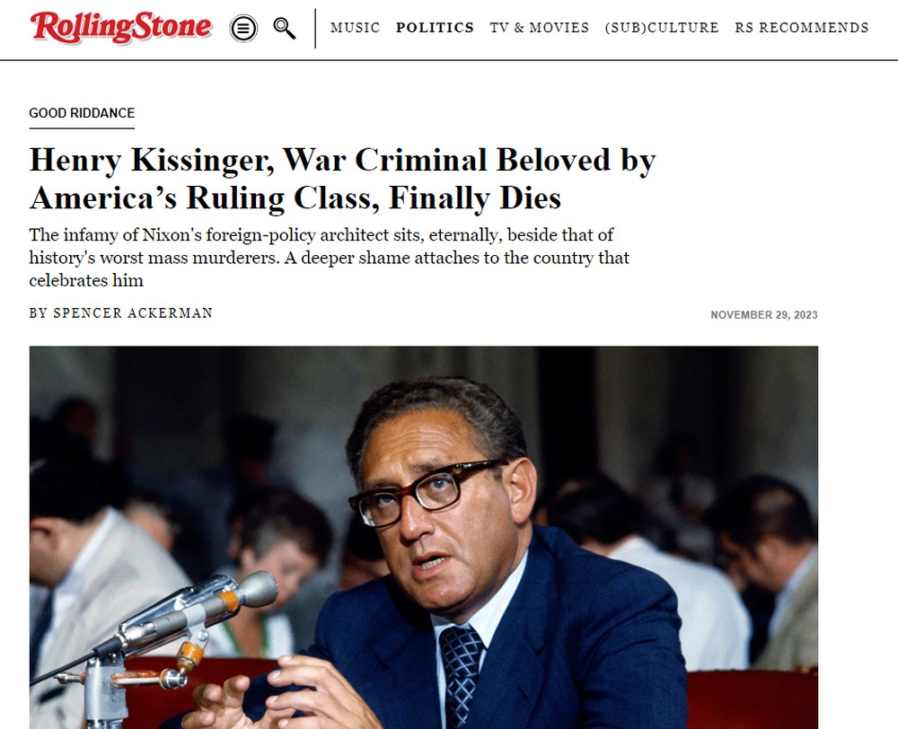 Morte de Henry Kissinger aos 100 anos: veja repercussão internacional