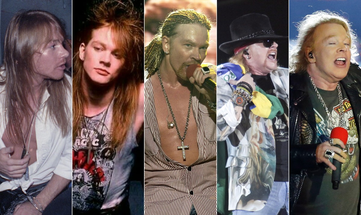As muitas fases de Axl Rose: Veja mudanças de visual do vocalista do ...