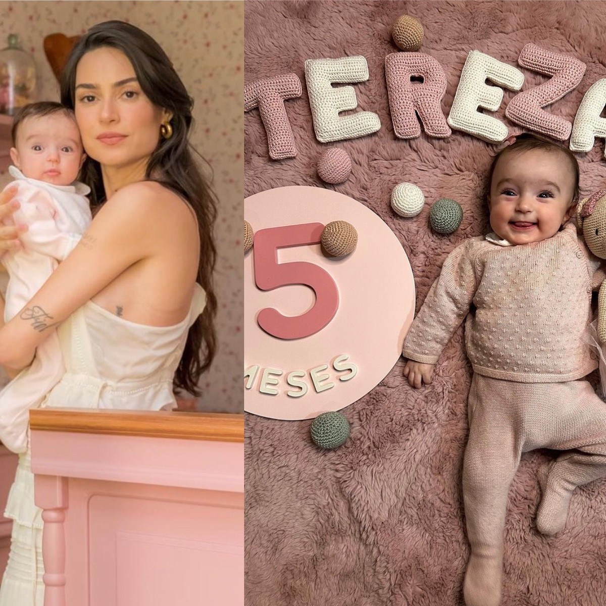 Thaila Ayala celebra cinco meses da filha Tereza