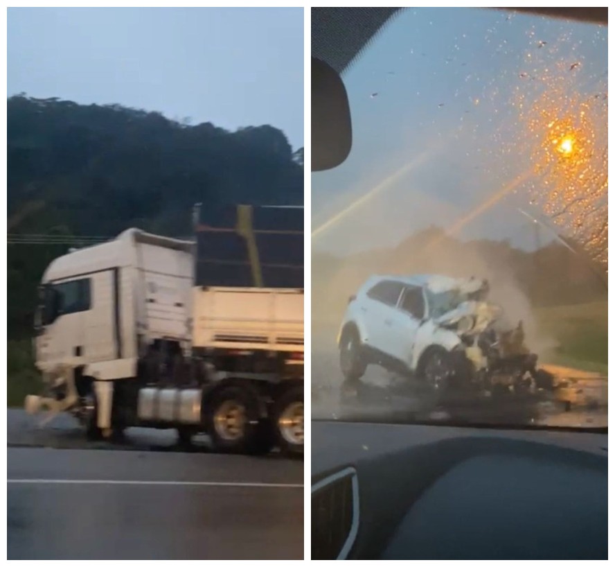 Acidente entre carreta e carro deixa três mortos em Magé