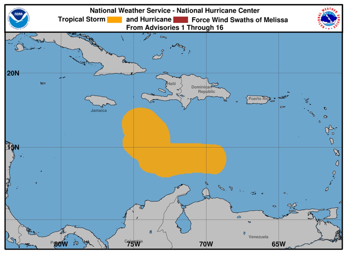 Melissa se converte em furacão no Caribe