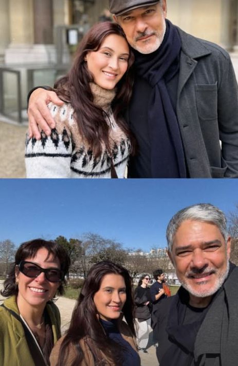 Fátima Bernardes e William Bonner posam com seus cônjuges e filhos ...