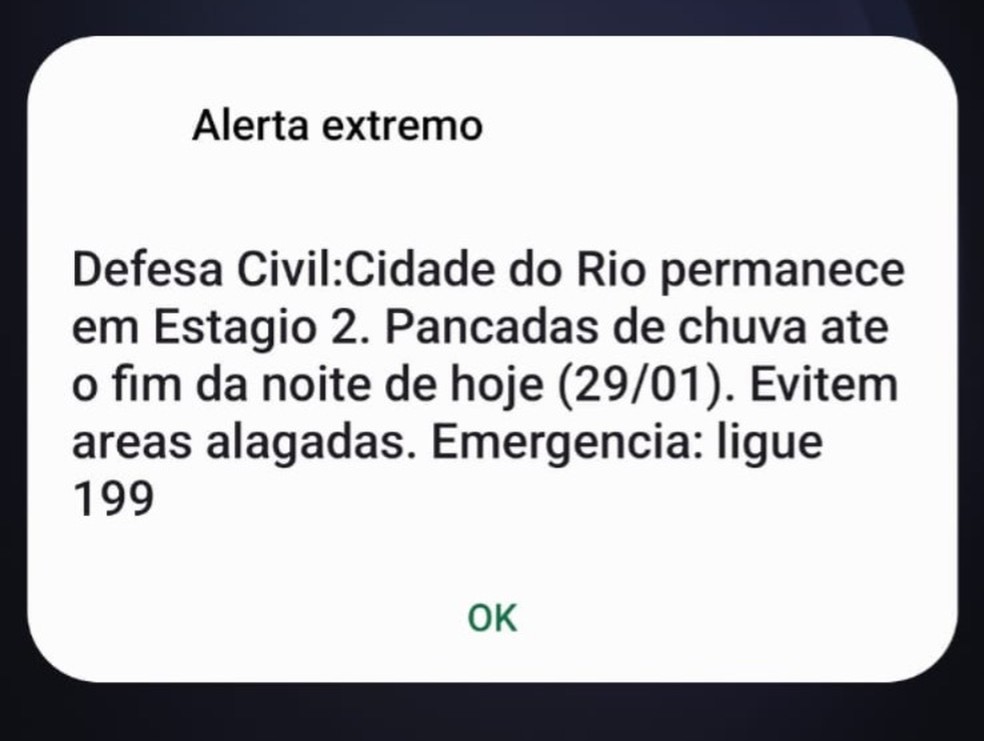 Rio tem pancadas de chuva com raios e cidade entra em estágio 2 de alerta