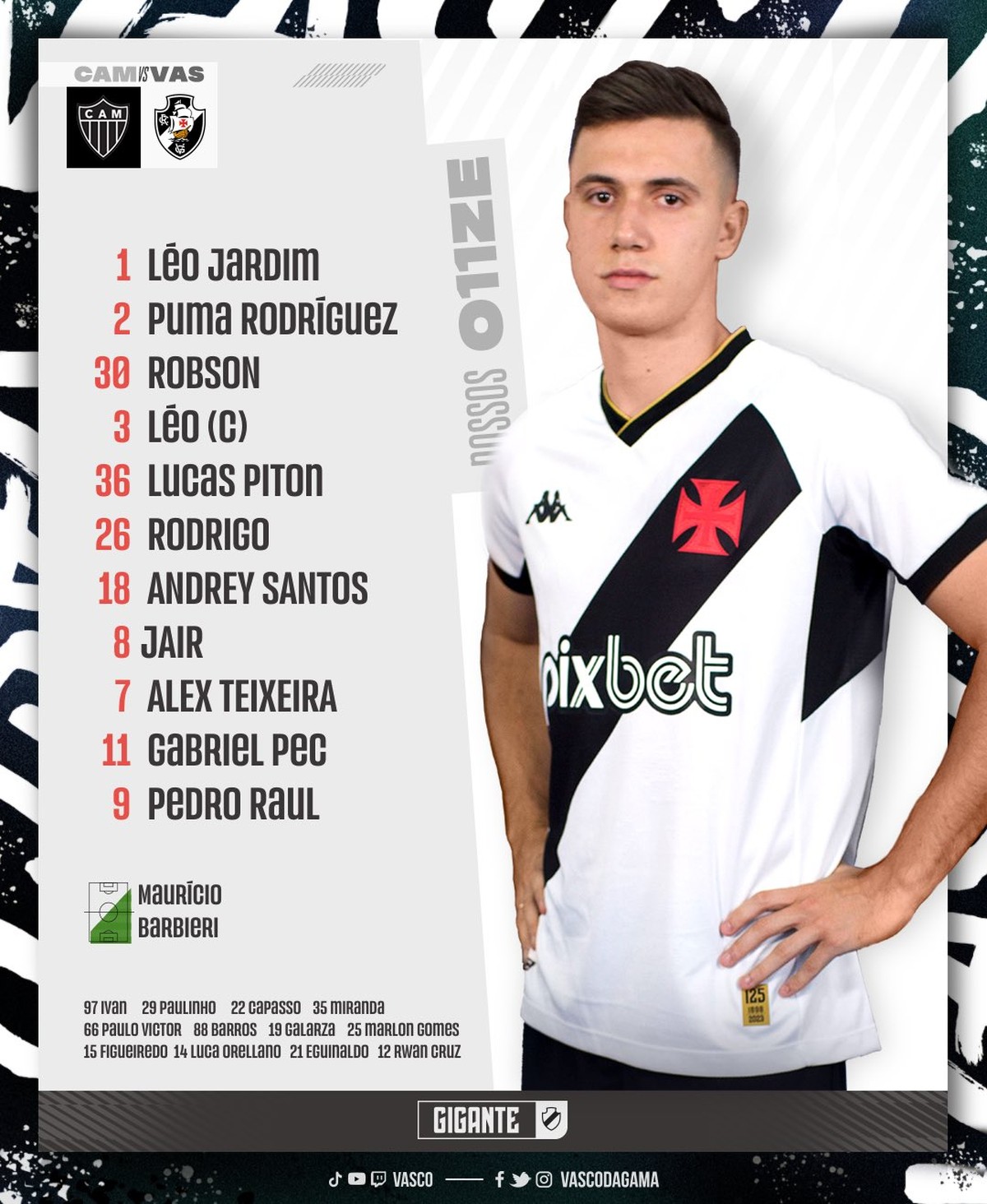 Robson ganha a vaga de Capasso; veja escalação do Vasco contra o ...