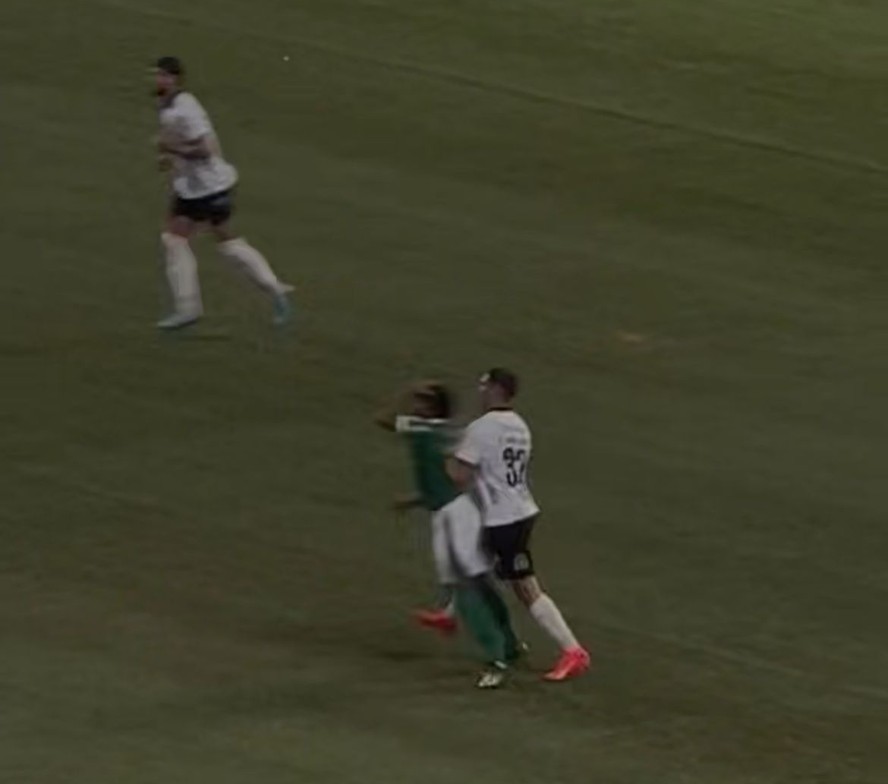 Endrick, do Palmeiras, leva 'encontrão' nos primeiros segundos em campo ...