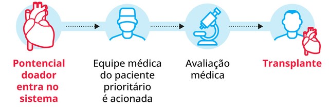 Infográfico: os 12 passos do transplante de coração como o de Faustão