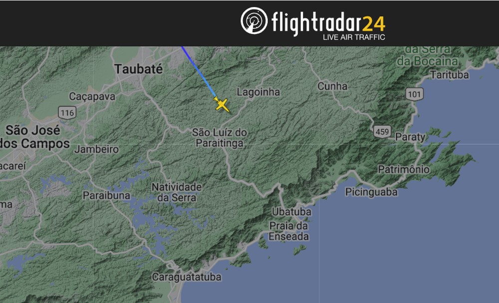 Site que rastreia voos mostra mapa com rota feita por avião que caiu em ...