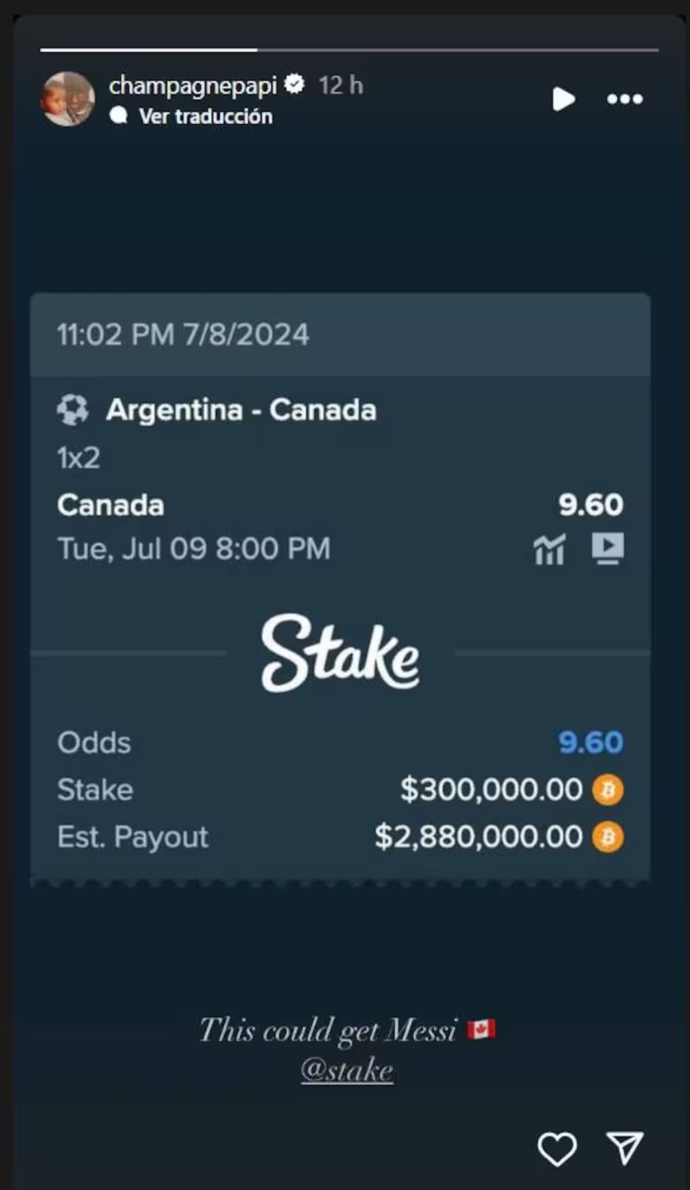 Rapper Drake aposta R$ 1,6 milhão que o Canadá vence a Argentina na ...