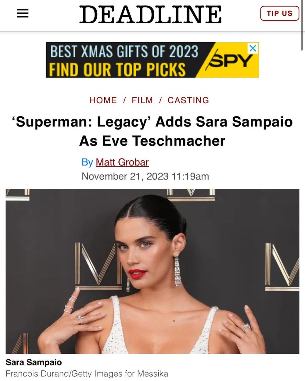Conheça a modelo Sara Sampaio, antagonista do novo filme do 'Super-Homem'