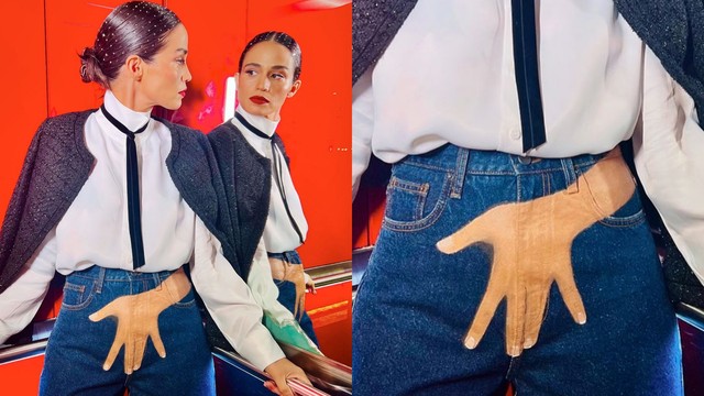 Mão boba? Famosas aderem a roupas com ilusão de ótica e causam ...