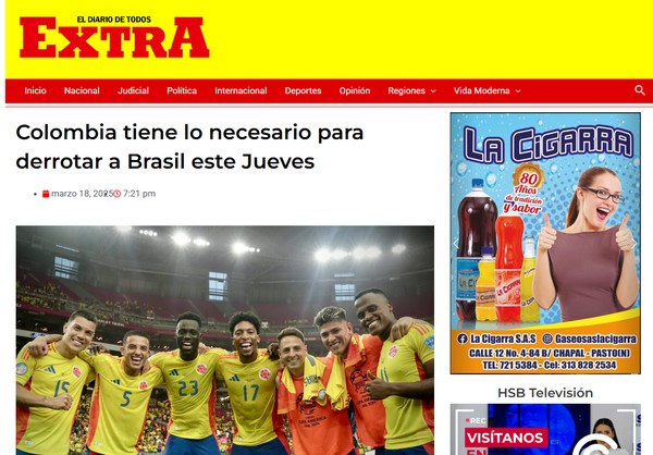 Jornal colombiano crê em favoritismo da Colômbia: 'Tem tudo para ...