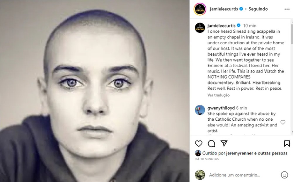Causa da morte de Sinéad O’Connor é revelada