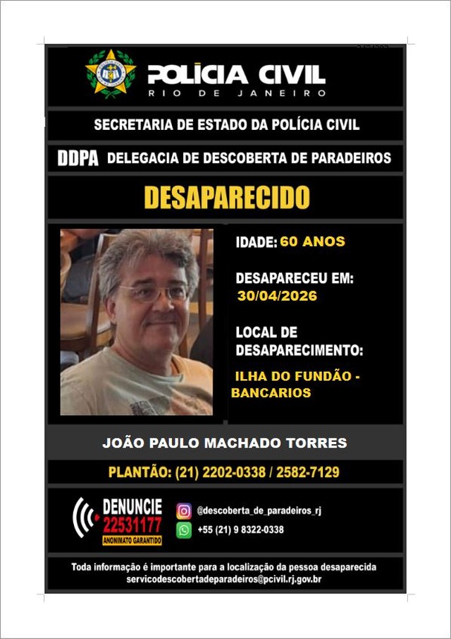 Professor da UFRJ que estava desaparecido é encontrado vivo na Zona ...