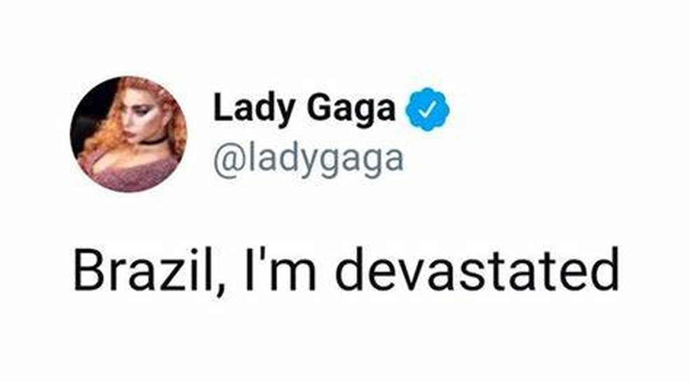 'Brazil, I’m devastated': entenda como a frase de Lady Gaga virou meme