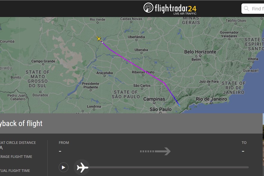 Site que rastreia voos mostra mapa com rota feita por avião que caiu em ...