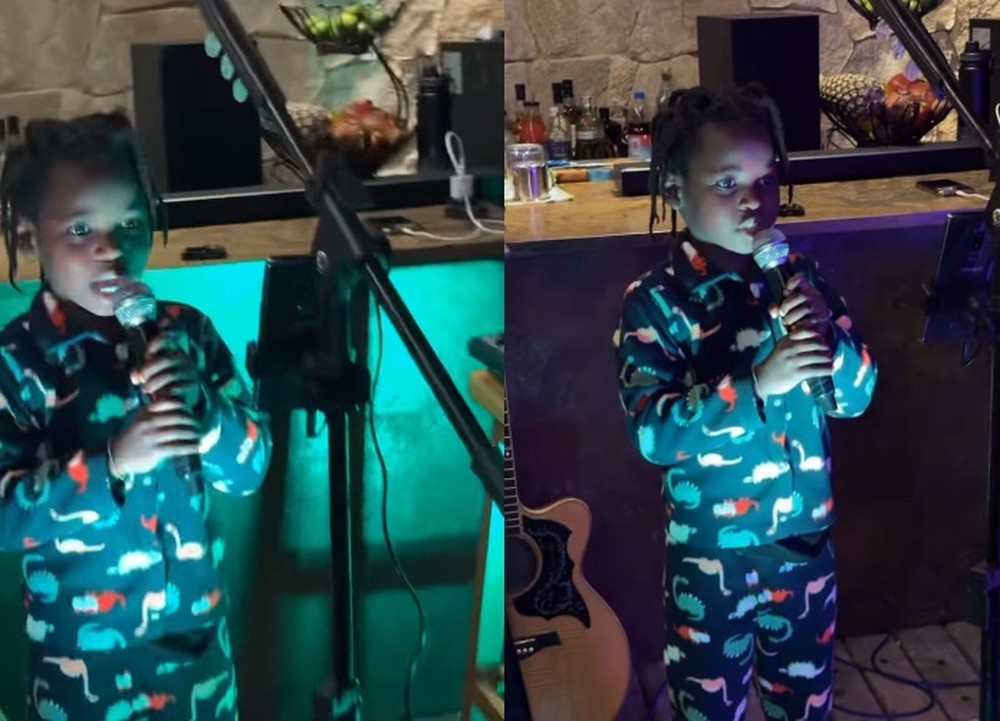 Bruno Gagliasso se orgulha ao ver o filho Bless cantar rap em festa da família