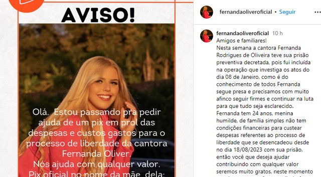 Presa pela PF, cantora gospel 'musa golpista' faz vaquinha para pagar processo: 'Menina humilde'