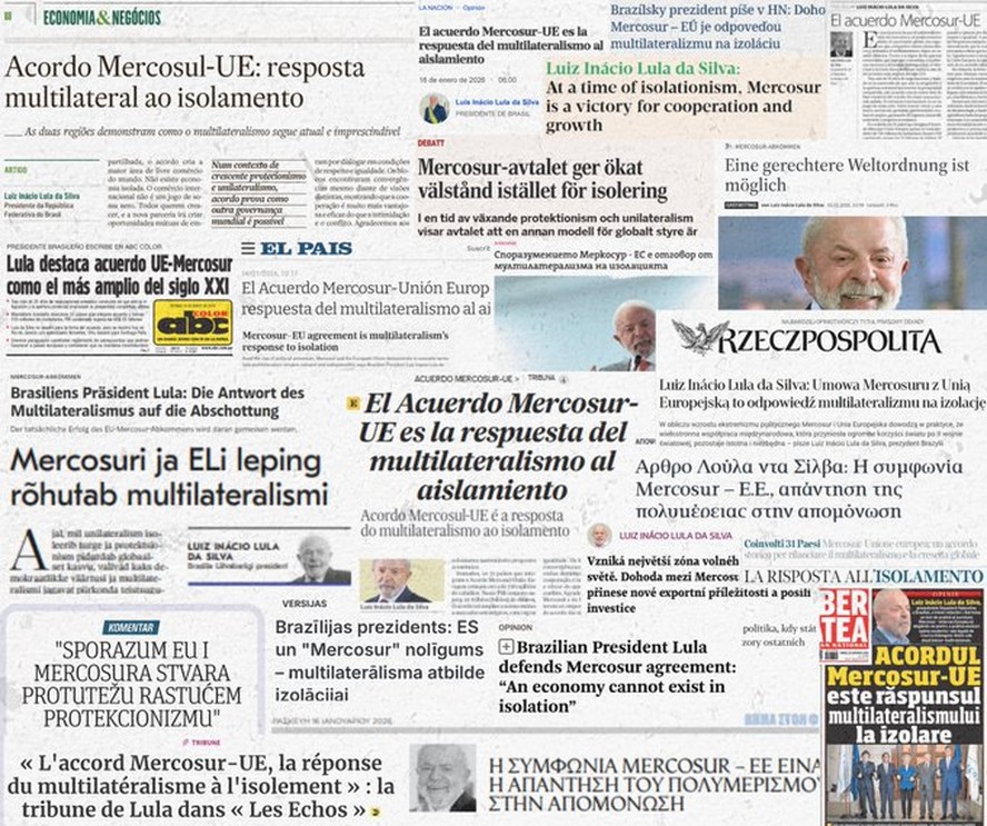 Em jornais da Europa e do Mercosul, Lula diz que acordo é resposta ao protecionismo