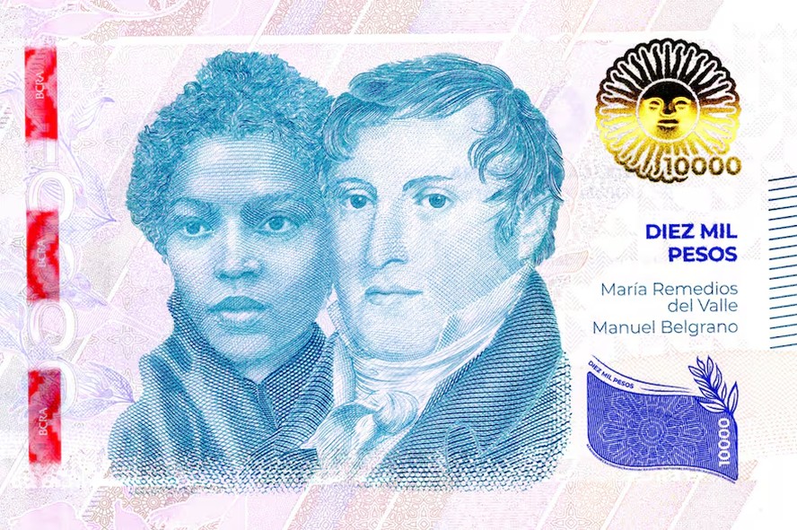 Nota de 10 mil pesos começa a circular hoje na Argentina