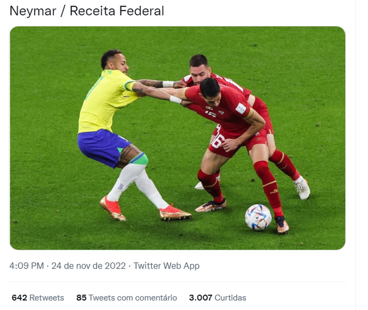 Receita Federal e quedas: veja memes sobre Neymar na estreia do Brasil ...
