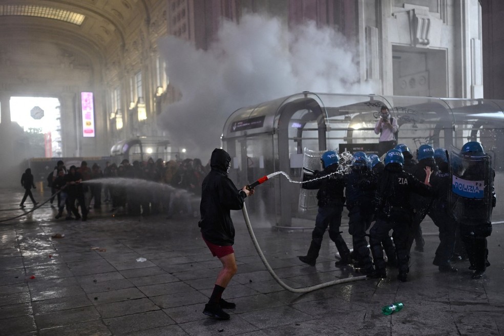 Manifestantes pró-Palestina lideram protestos na Itália enquanto ...