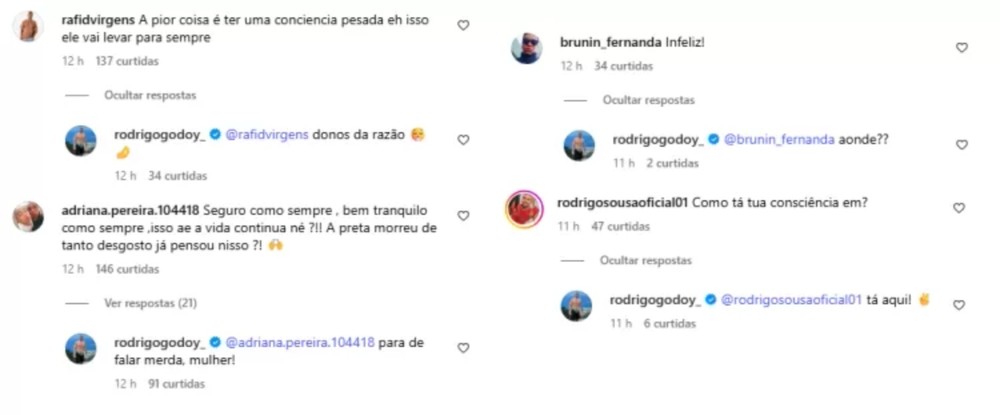 Após críticas, Rodrigo Godoy responde seguidores e restringe ...