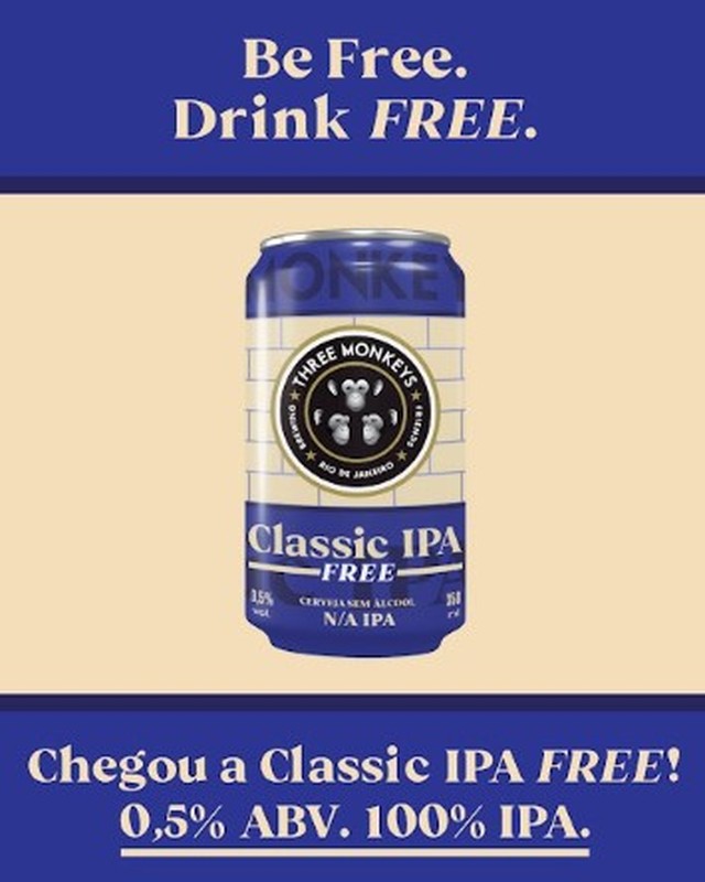 Three Monkeys Beer tem sua primeira IPA sem álcool