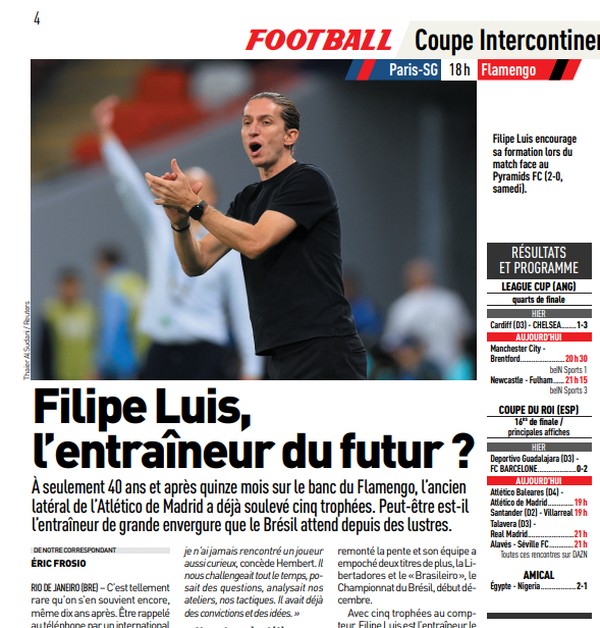 'Treinador do futuro?': Filipe Luís é destaque em jornal francês antes ...