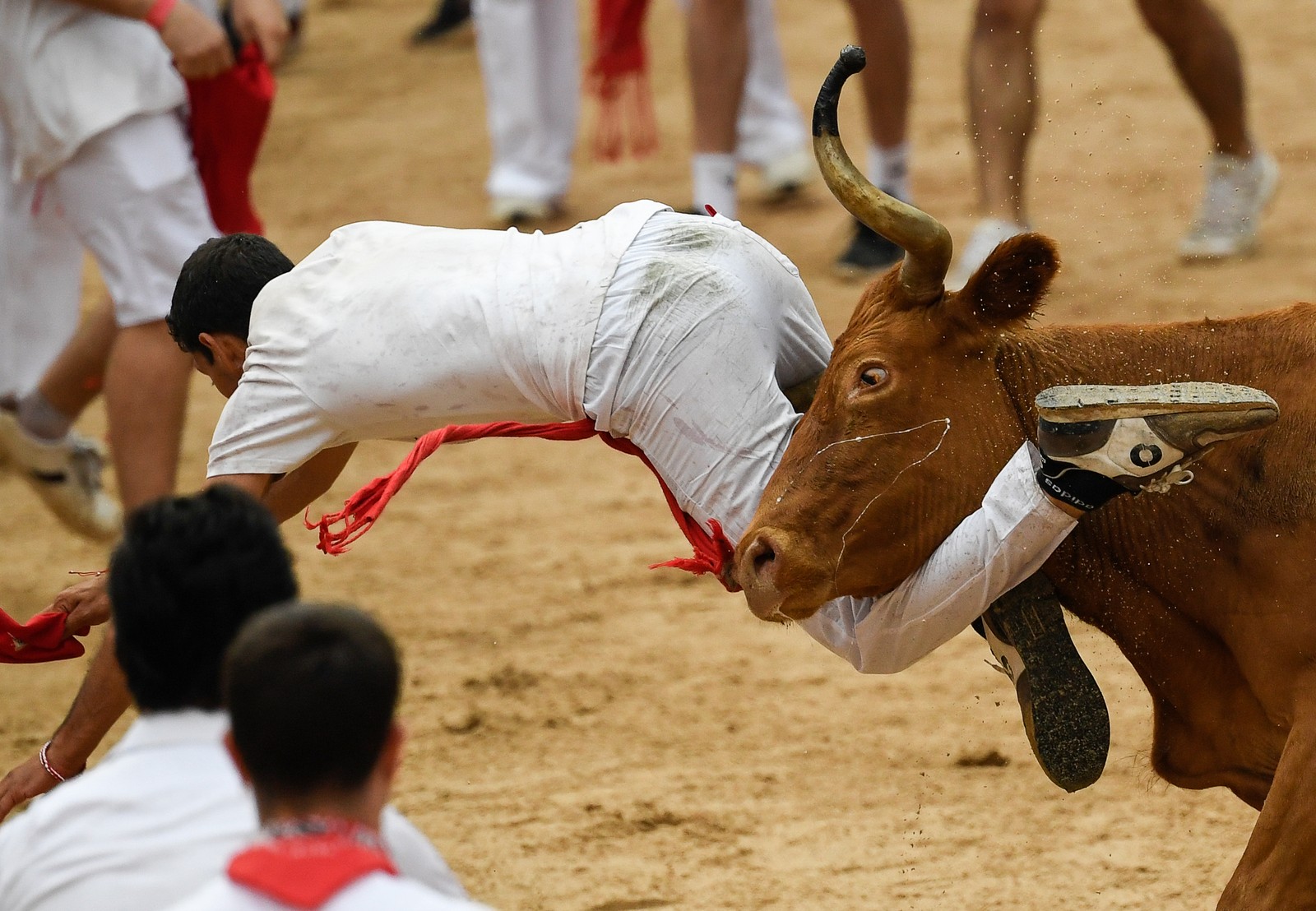 Seis pessoas ficam feridas na primeira corrida de touros do festival de ...