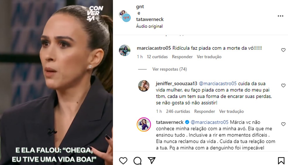 Tata Werneck rebate crítica a piada no 'Conversa com Bial'
